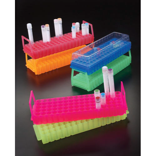 Simport® Unirack PCR Storage Uni-rack, 80-place, Blue - Bioware Scientific.